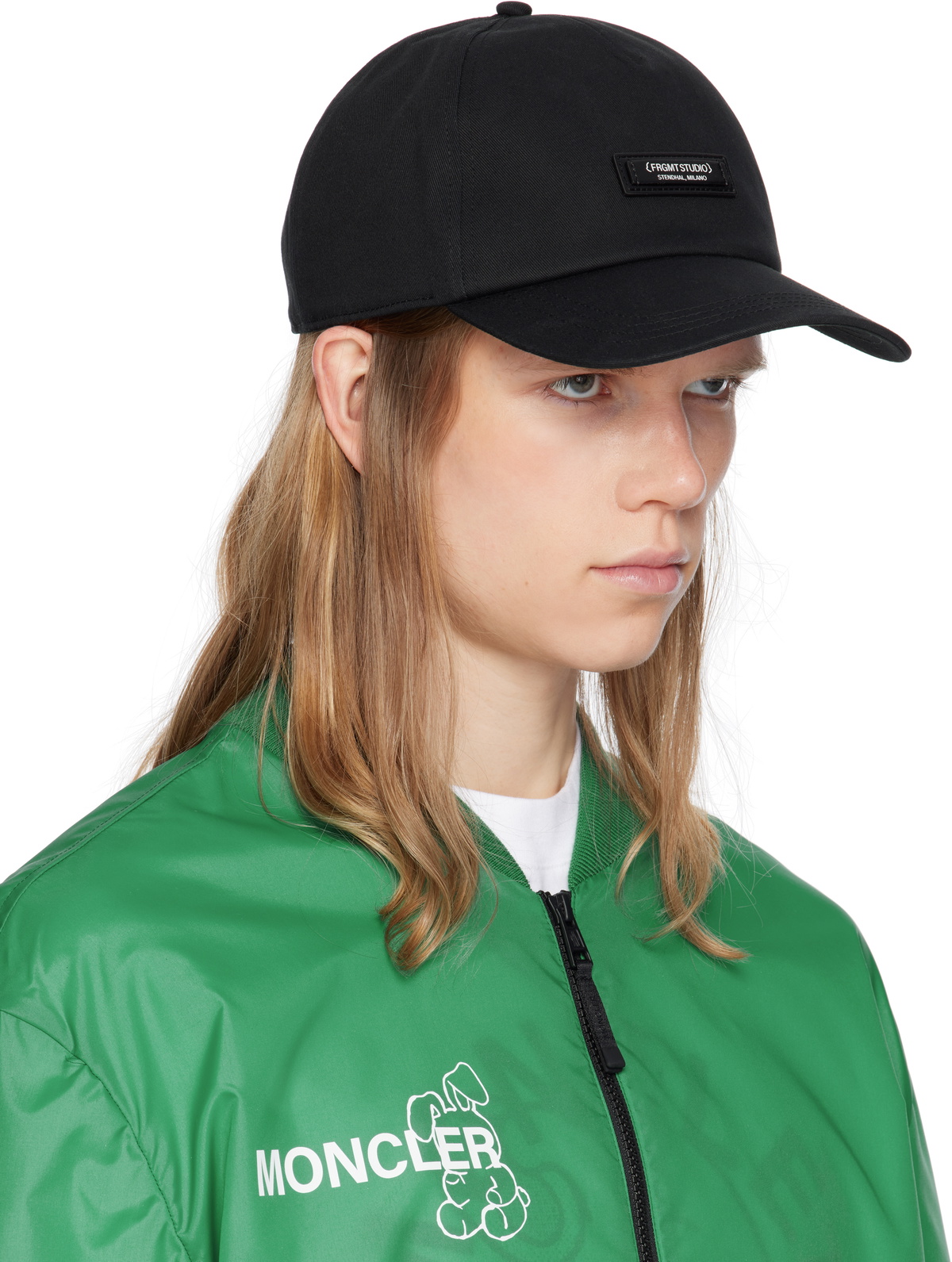 Moncler Genius Moncler x FRGMT Black Gabardine Baseball Cap Moncler Genius