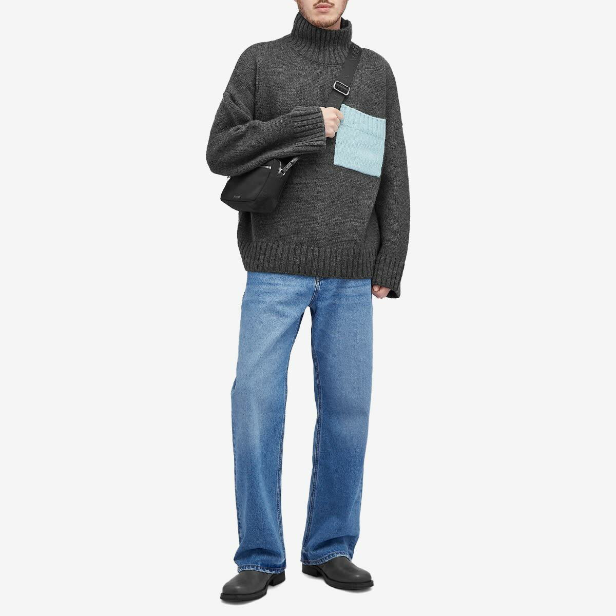 JW Anderson Men's Patch Pocket Turtleneck Jumper in Dark JW Anderson Men's Patch Pocket Turtleneck Jumper in Dark
