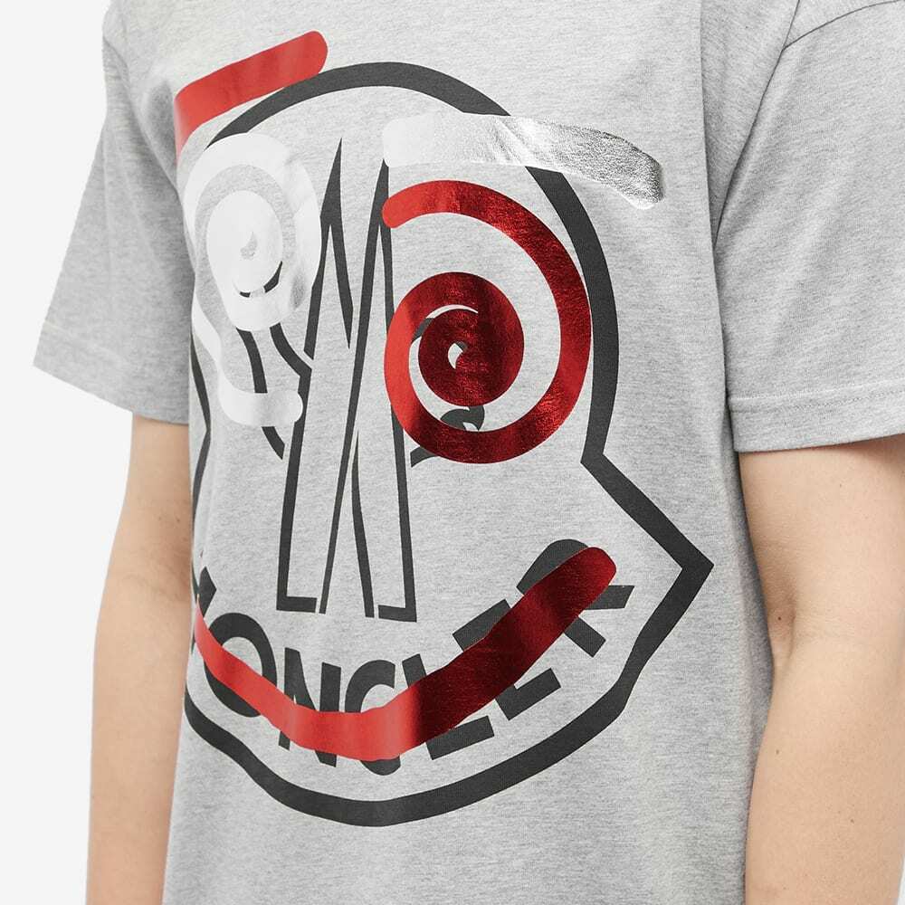 Moncler Men's Genius Smiley Logo T-Shirt in Grey Moncler