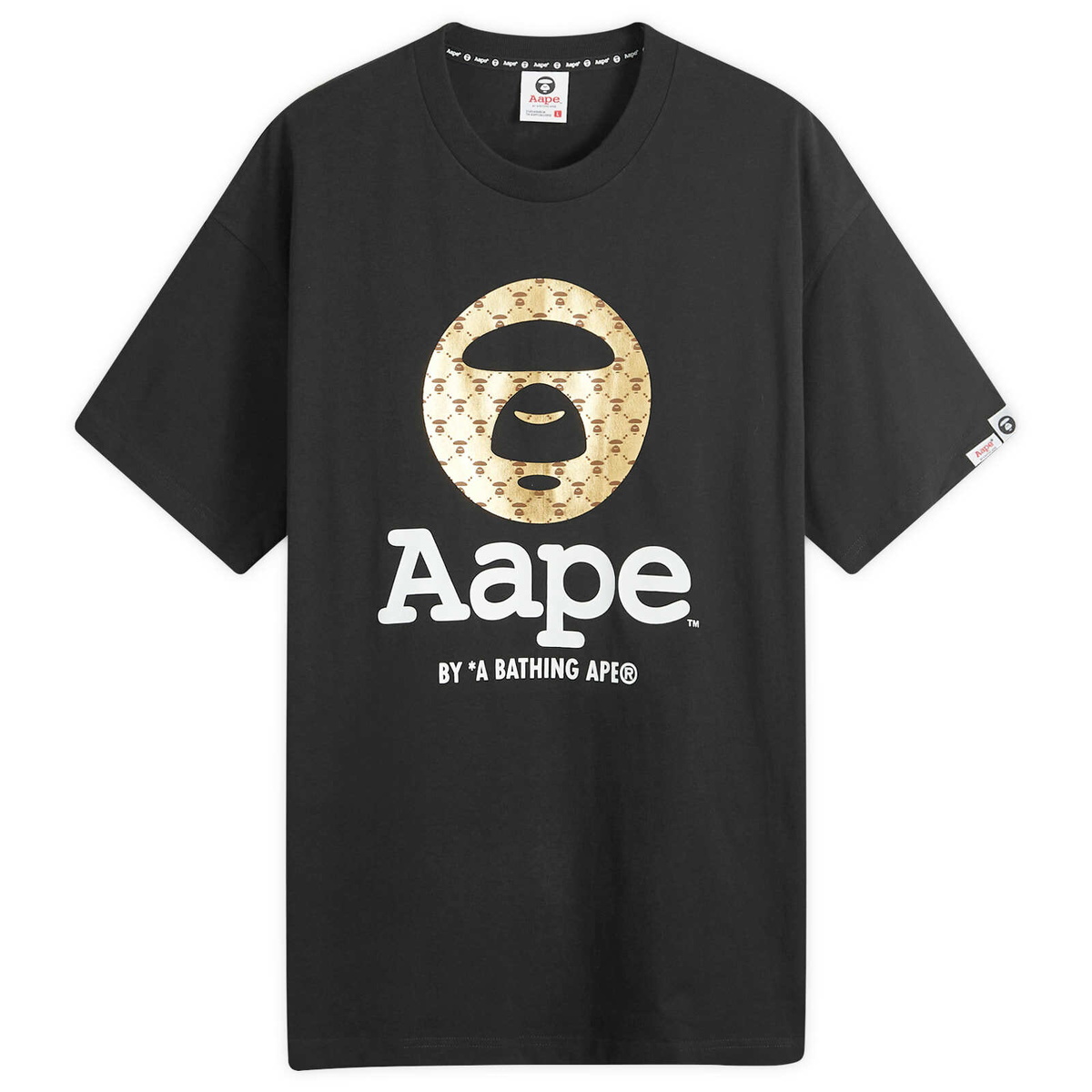Men's AAPE Monogram Moonface T-Shirt in Black AAPE by A Bathing Ape