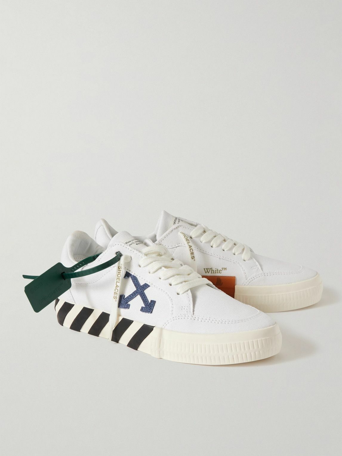 Off-White - Suede-Trimmed Canvas Sneakers - White Off-White