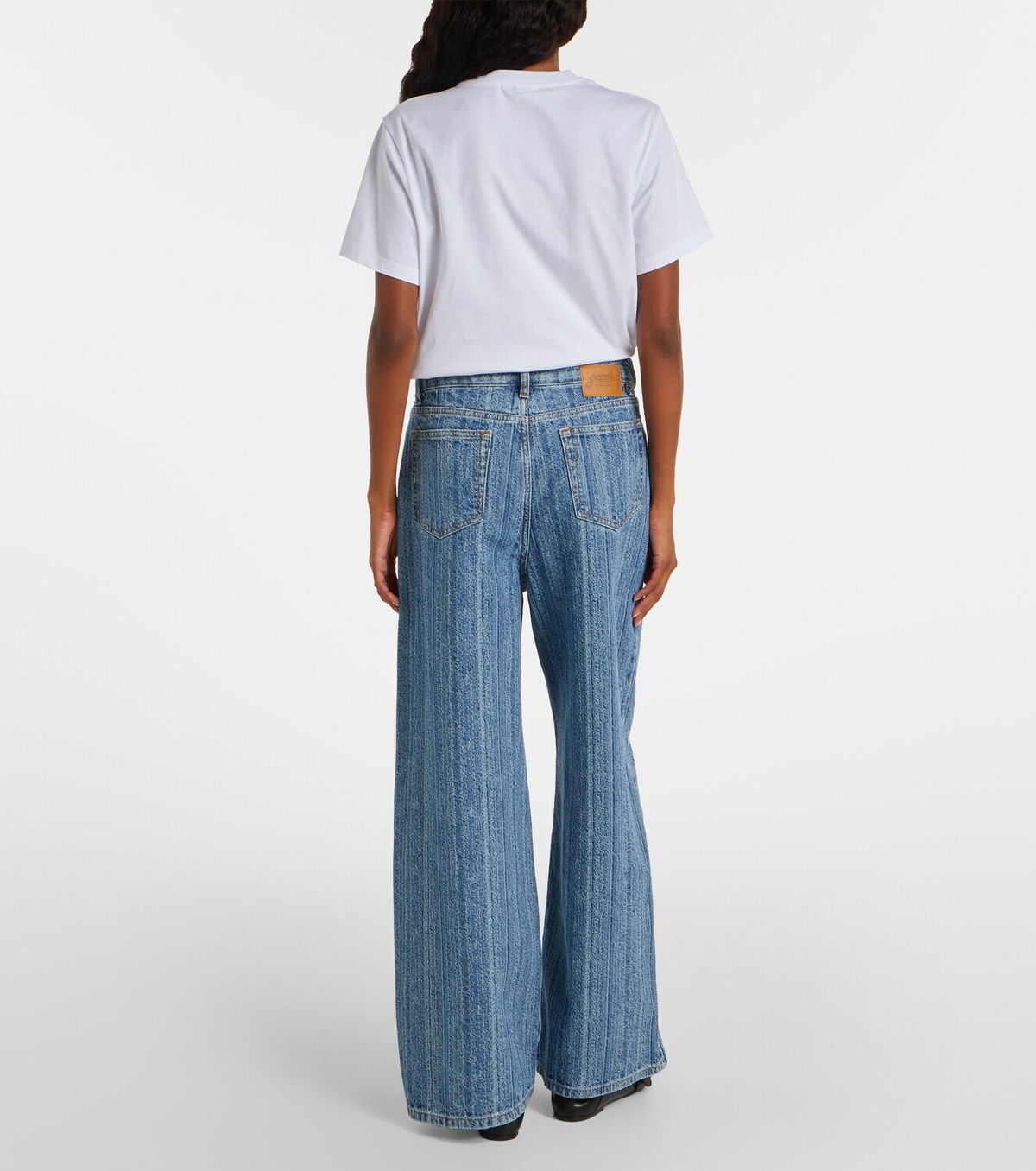 Ganni Striped wide-leg jeans GANNI