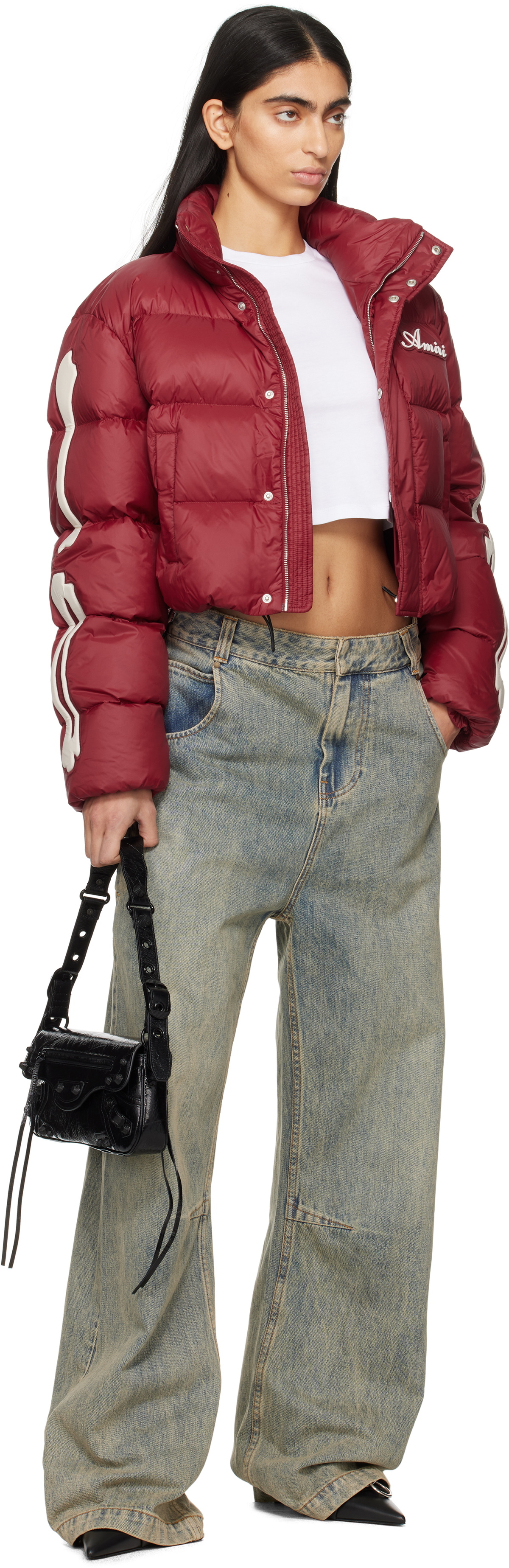 AMIRI Red Bones Cropped Down Jacket Amiri