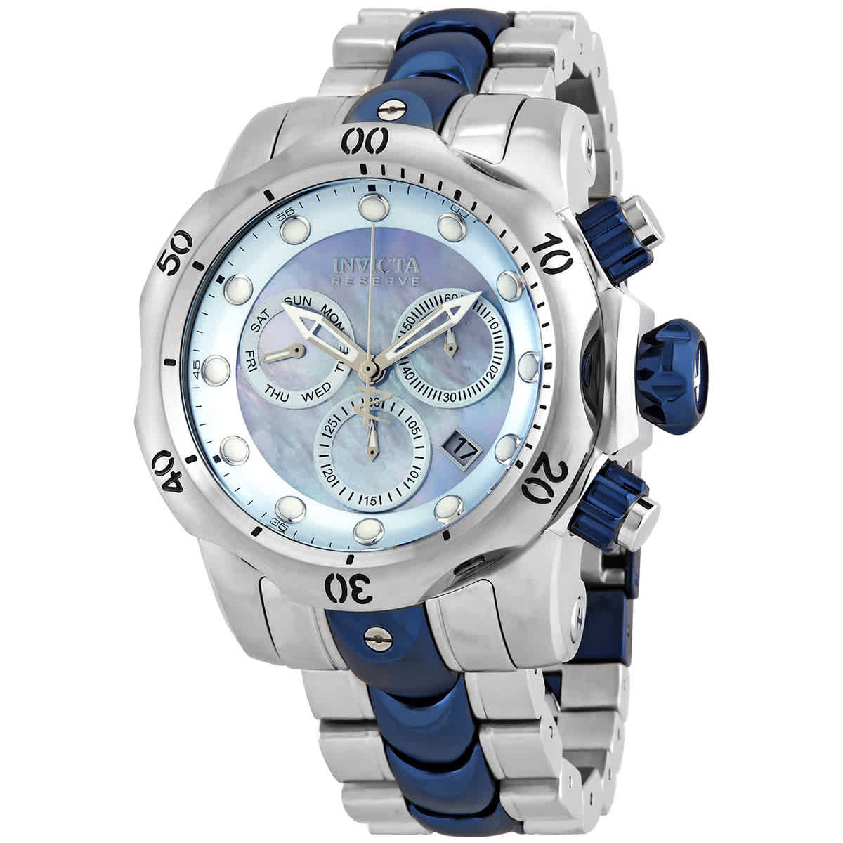Invicta Venom Chronograph Mother of Pearl Dial Two-tone Mens Watch ...