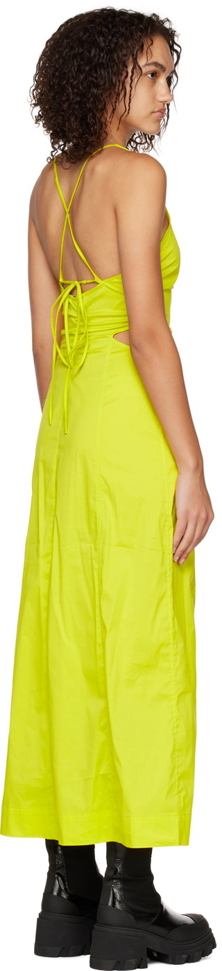 GANNI Yellow Criss-Cross Maxi Dress GANNI