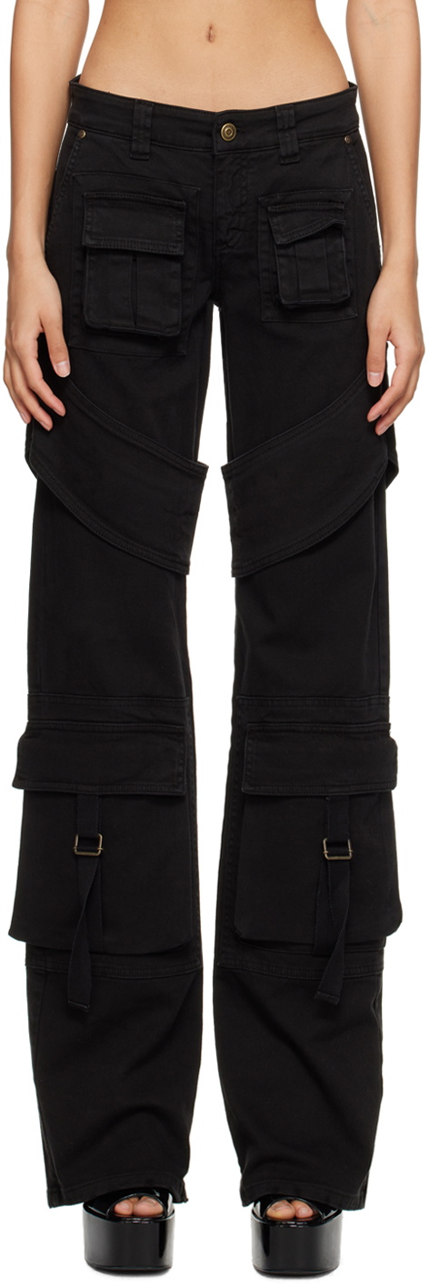 Blumarine Black Denim Cargo Pants Blumarine
