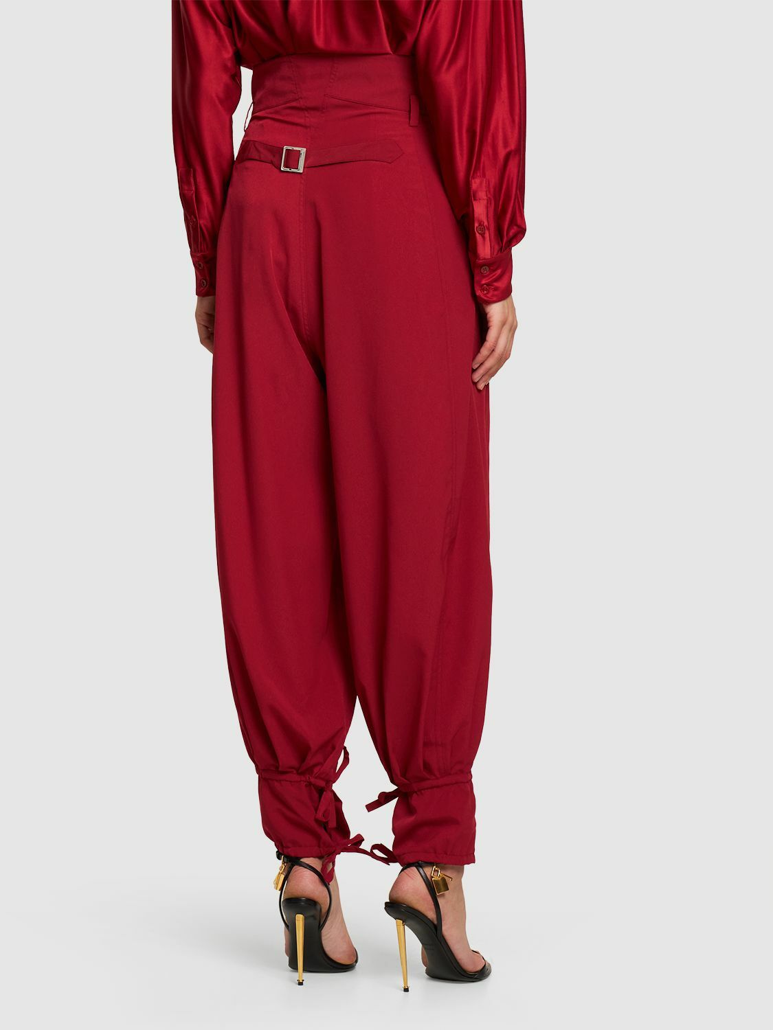 ALEXANDRE VAUTHIER - High Rise Wide Crepe Pants Alexandre Vauthier