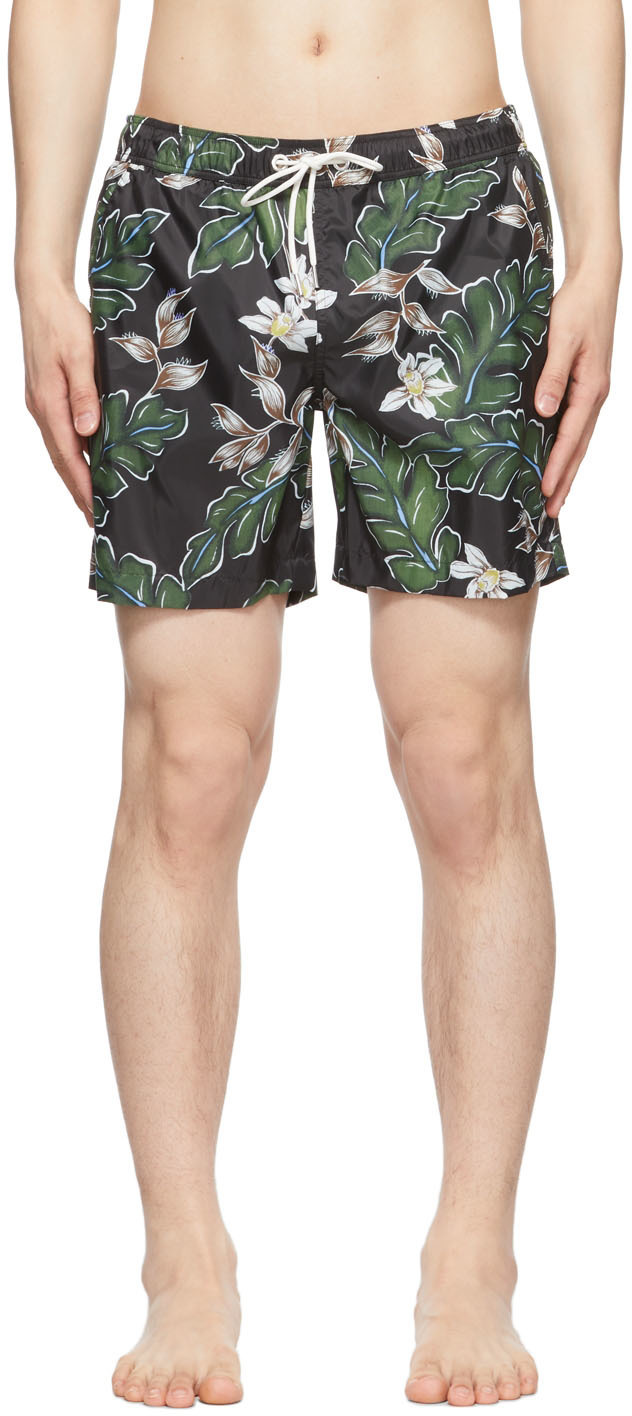 Moncler Black Polyester Swim Shorts Moncler