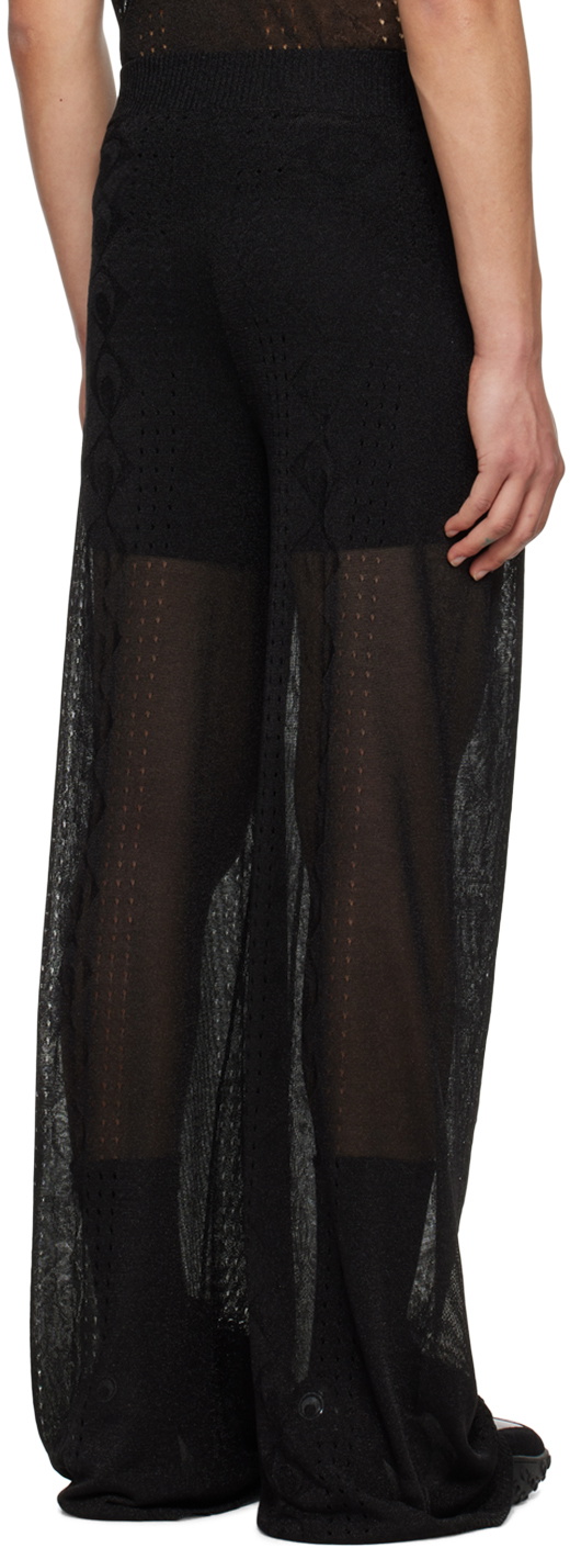 Marine Serre Black Pointelle Trousers Marine Serre