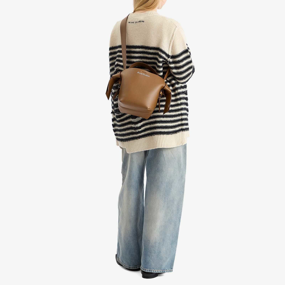 Acne Studios Women's Musubi Mini Leather Handbag in Camel Brown Acne ...