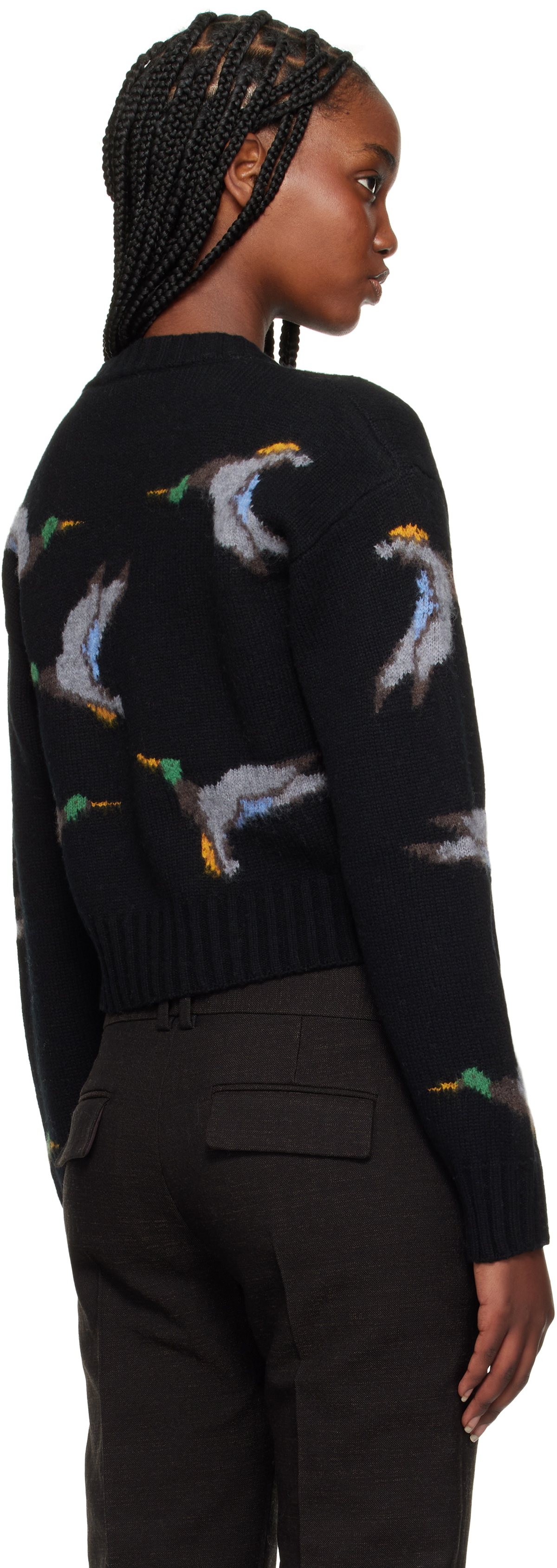 Burberry Black Cropped Duck Wool Sweater Burberry