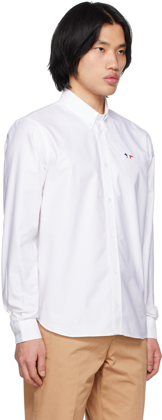 Maison Kitsuné White Tricolor Fox Shirt Maison Kitsune