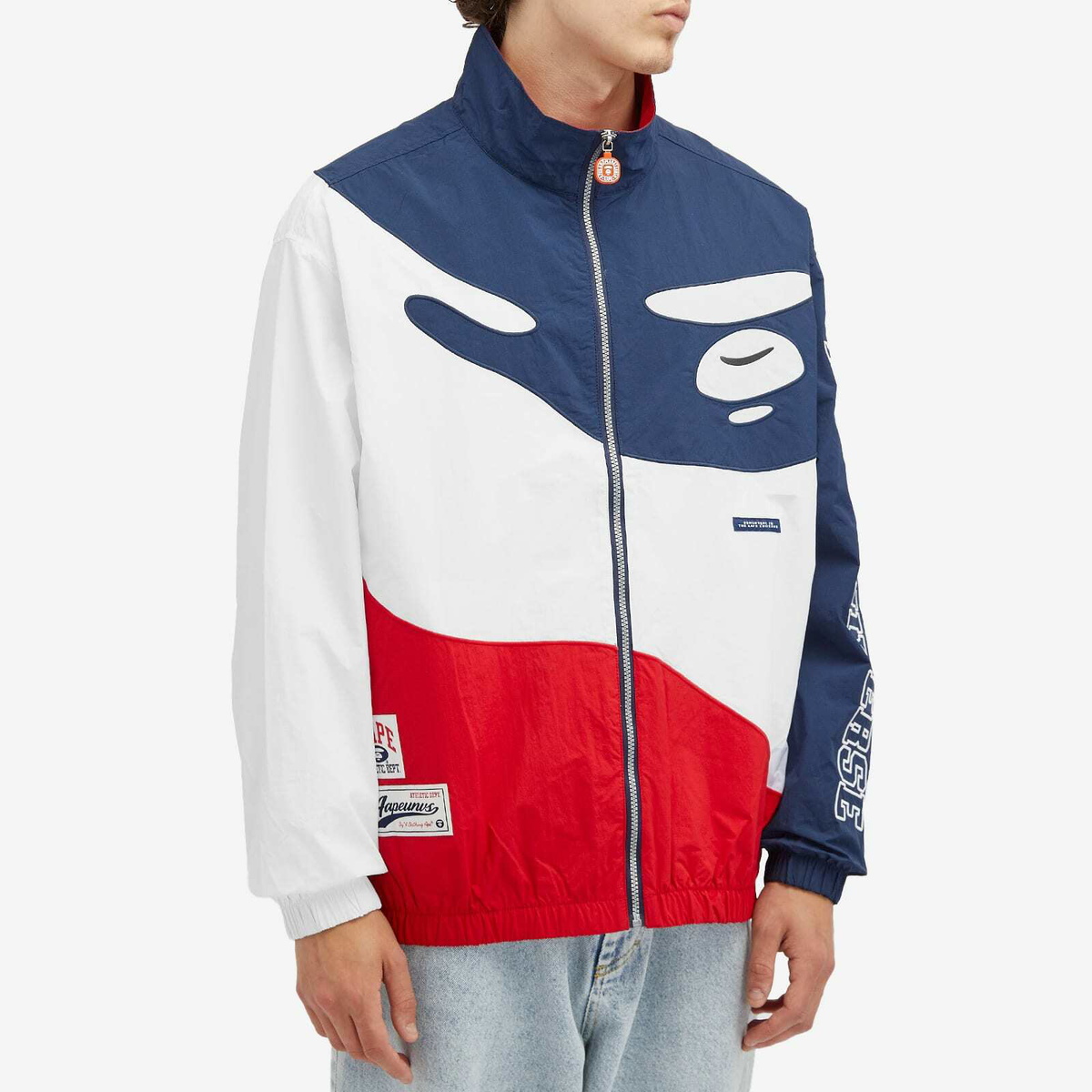Men's AAPE Big Aape Head Nylon Jacket in Navy AAPE by A Bathing Ape