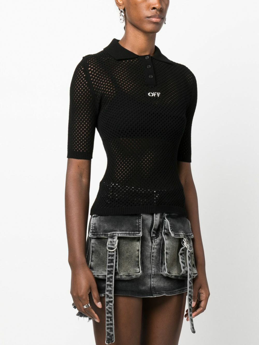 OFF-WHITE - Perforated Polo Shirt Off-White