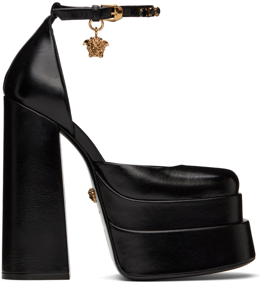 Versace Black Aevitas Platform Heels Versace