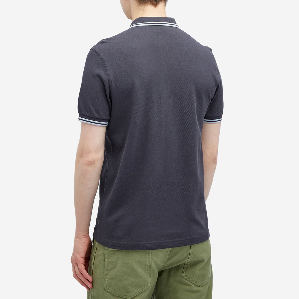 Fred Perry Men's Twin Tipped Polo in Anchor Grey/Limestone Fred Perry