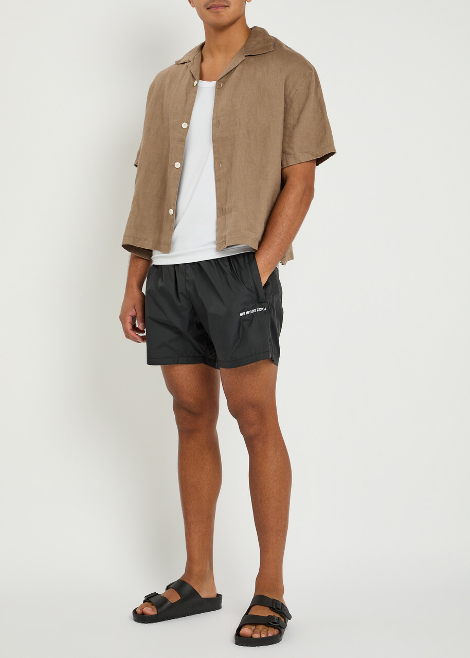 Mki Miyuki Zoku Logo-embroidered Shell Swim Shorts Black MKI Miyuki-Zoku