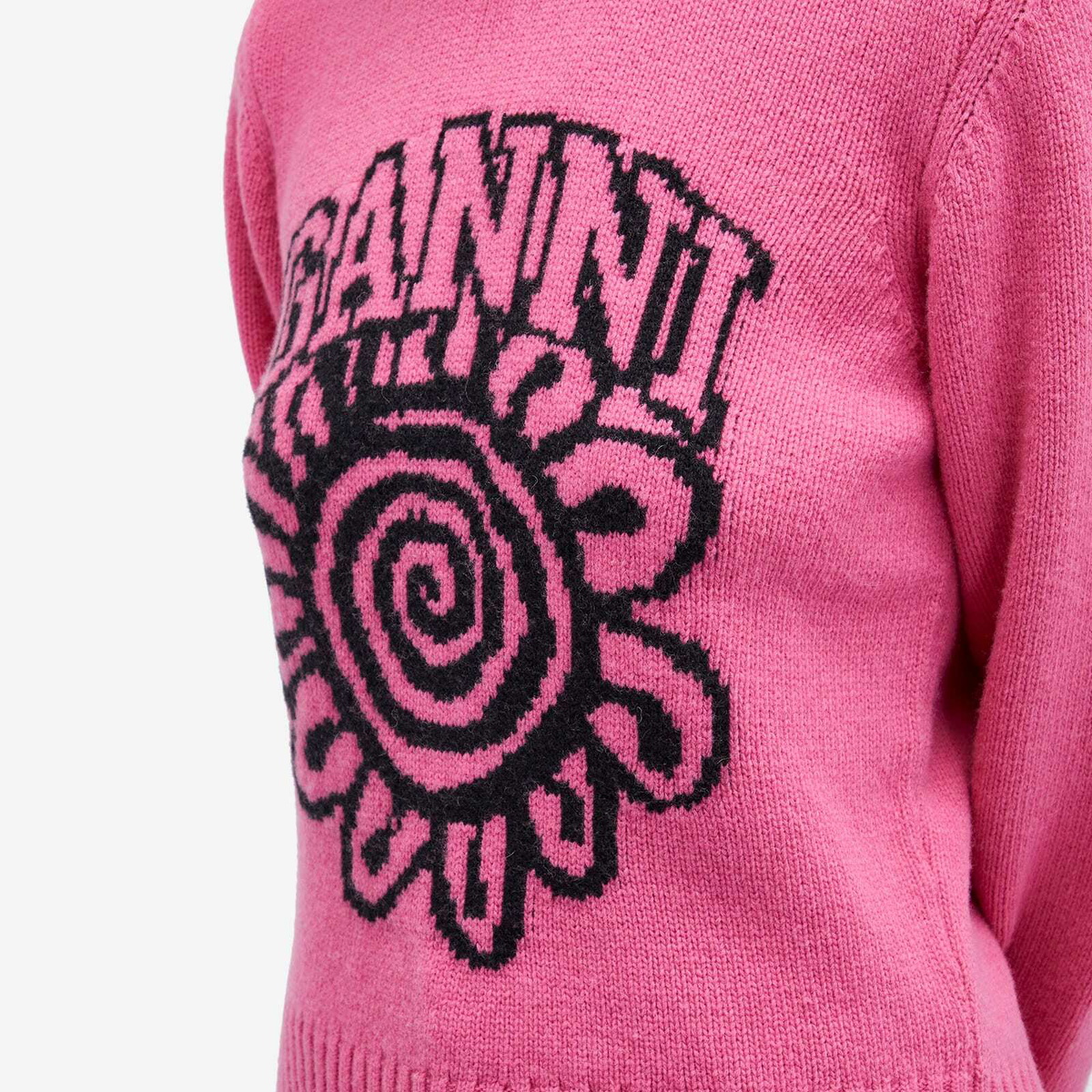 GANNI Women's Graphic O-Neck Pullover Flower in Cone Flower GANNI