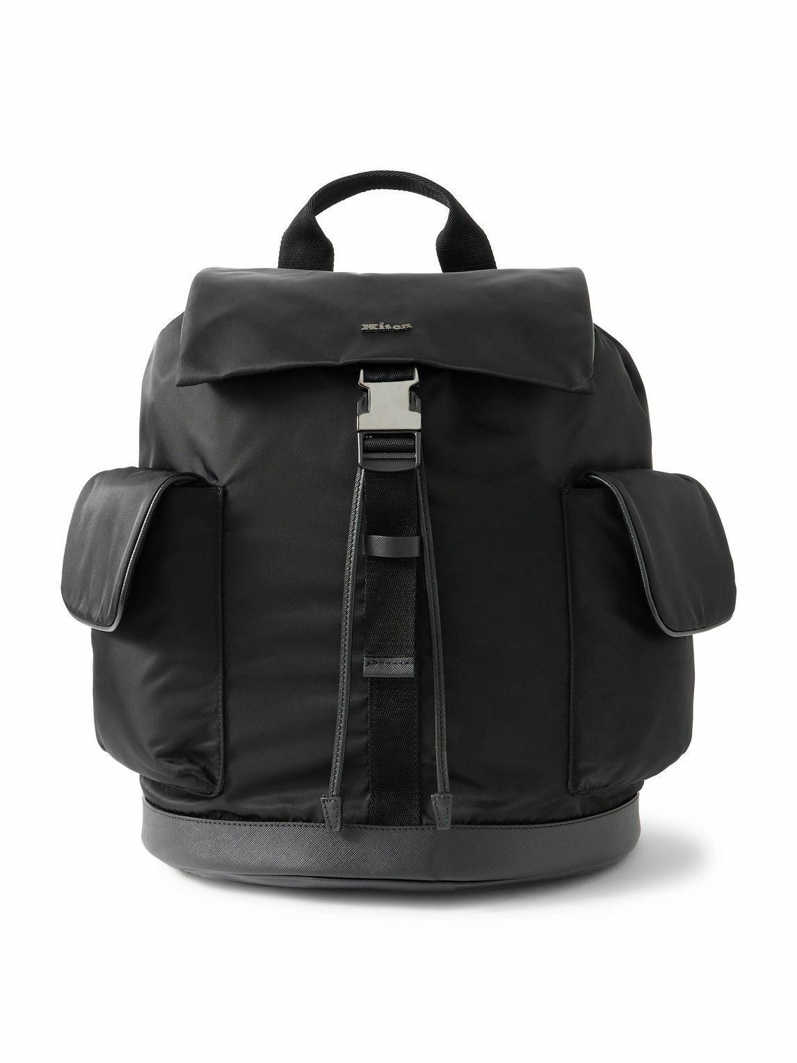 Kiton - Leather-Trimmed Shell Backpack Kiton