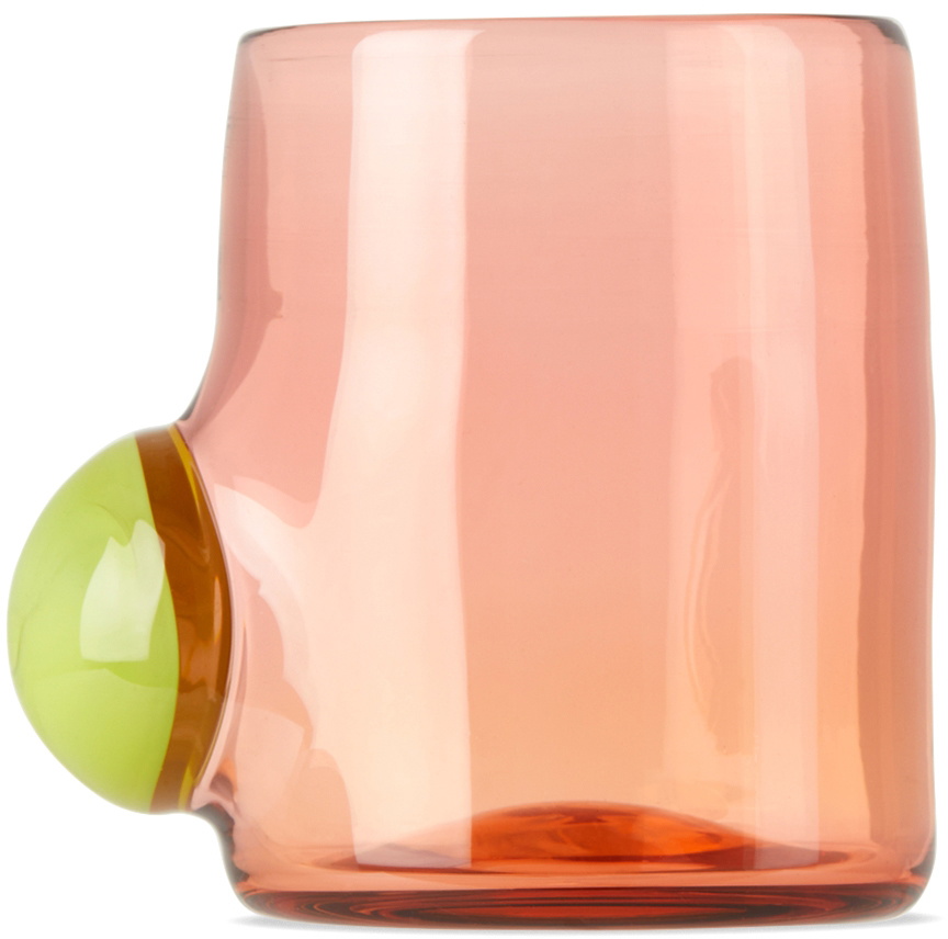 Sticky Glass Pink & Green Bubble #14 Cup