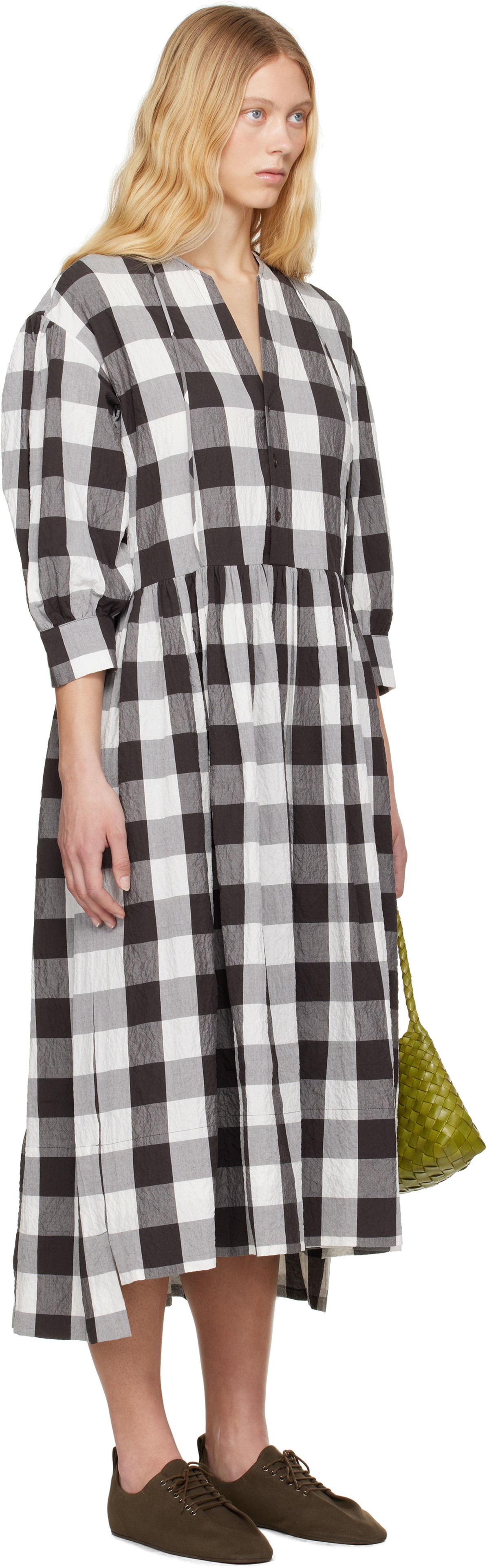 Toogood White & Brown 'The Cook' Midi Dress Toogood