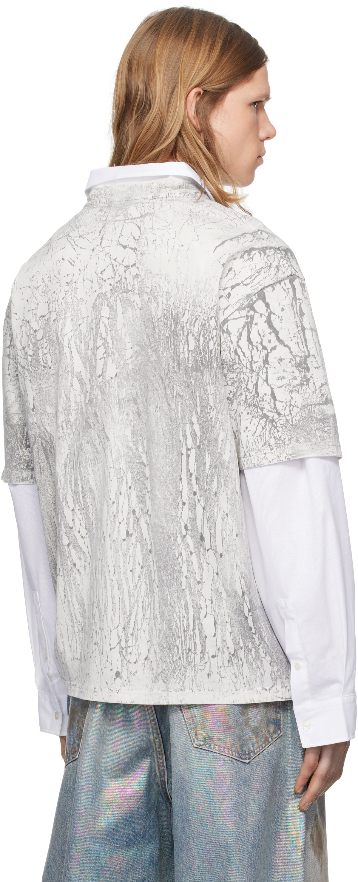 Acne Studios Gray Plaster Print T-shirt Acne Studios