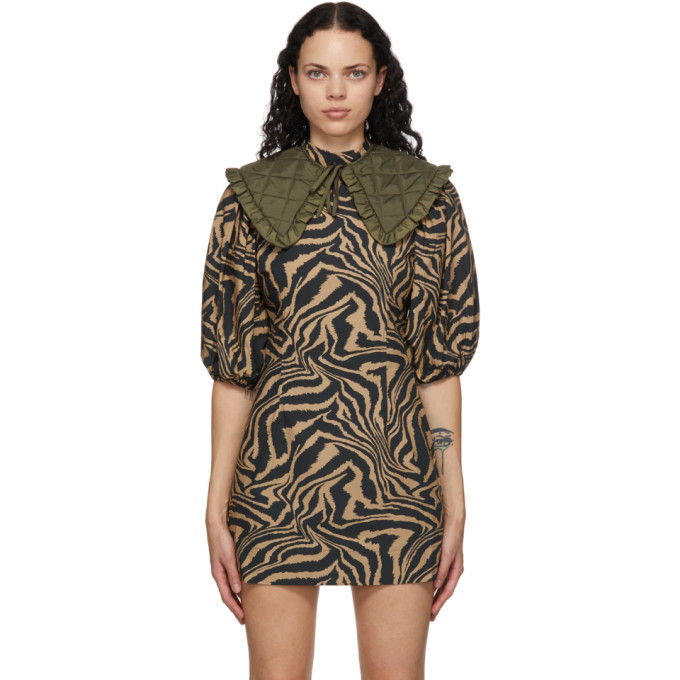 GANNI Khaki Recycled Ripstop Collar GANNI