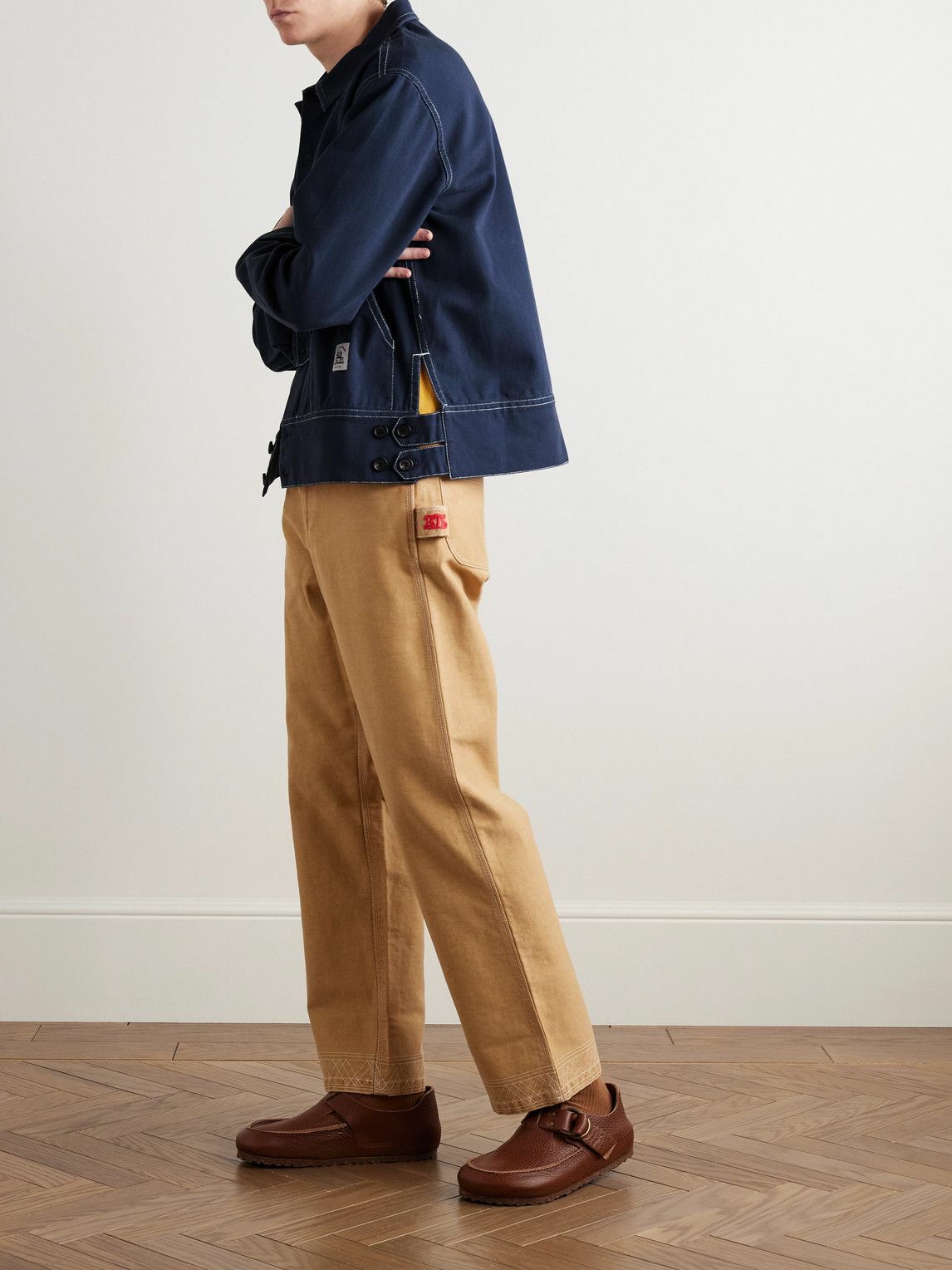 BODE - Knolly Brook Appliquéd Cotton-Twill Jacket - Blue Bode