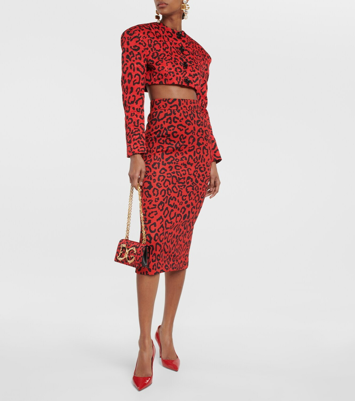 Dolce&Gabbana - DG Girls leopard-printed brocade shoulder bag Dolce ...