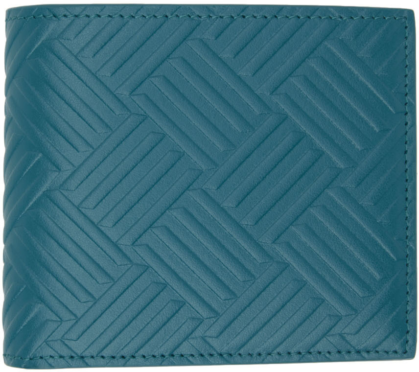 Bottega Veneta Blue Embossed Bifold Wallet Bottega Veneta