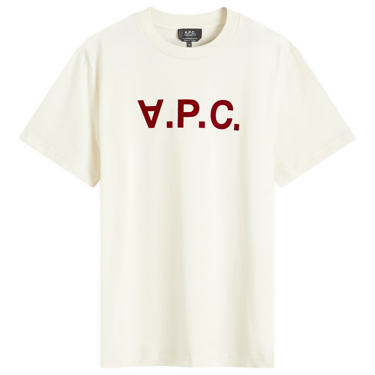 A.P.C. Men's VPC Logo T-Shirt in Ecru/Bordeaux A.P.C.