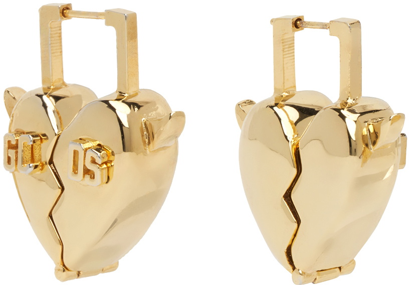 GCDS Gold Heartbreaker Earrings GCDS