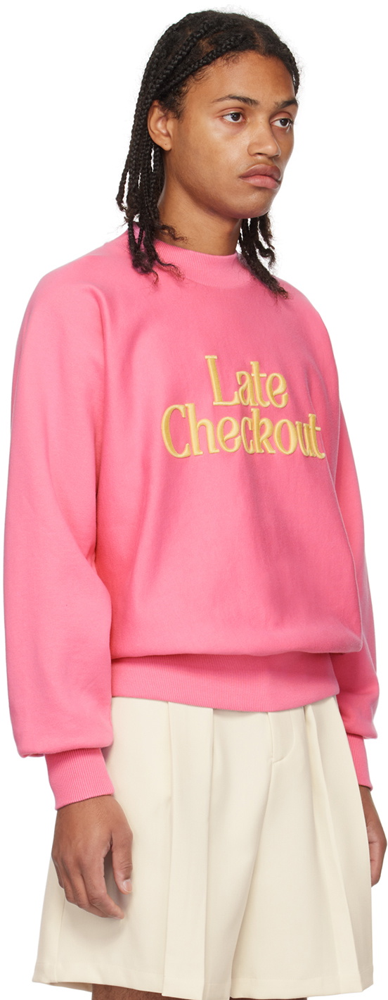 Late Checkout Pink Crewneck Sweatshirt Late Checkout