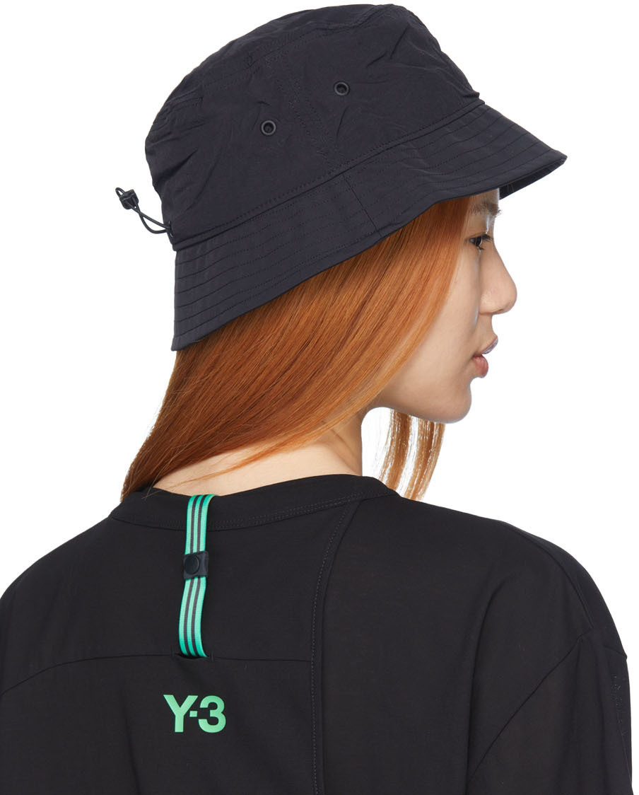 Y-3 Black Logo Bucket Hat Y-3