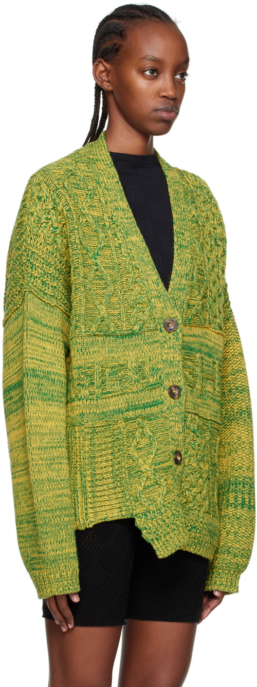 AMBUSH Green Patchwork Cardigan Ambush