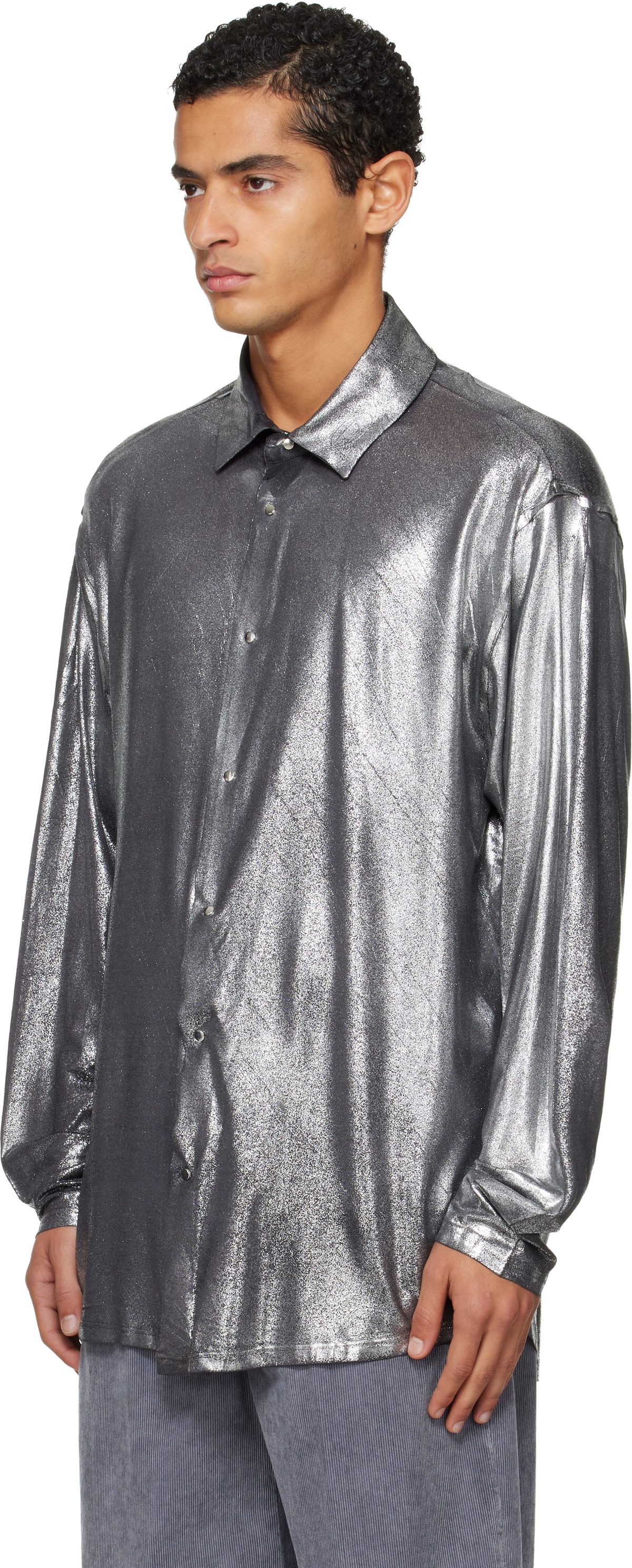 Diesel Silver S-FRED-FOIL Shirt Diesel