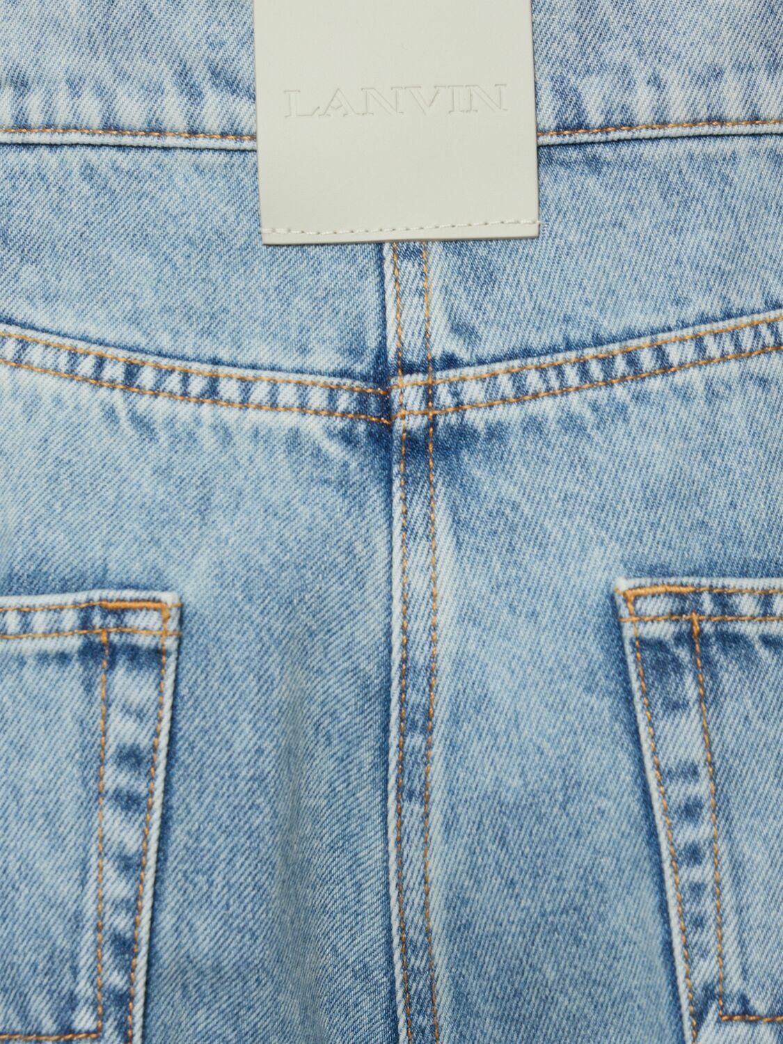 LANVIN High Rise Denim Wide Jeans Lanvin