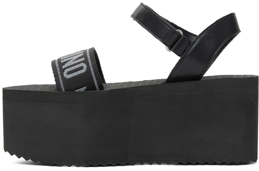 Moschino Black Logo Platform Sandals Moschino
