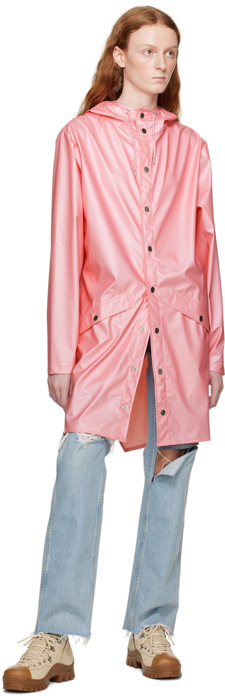 RAINS Pink Long Jacket Rains