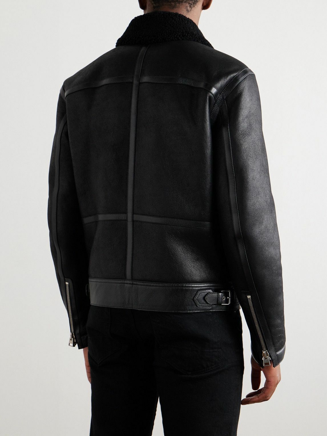 TOM FORD - Shearling Bomber Jacket - Black TOM FORD