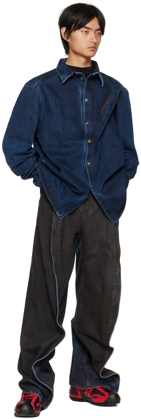 Y/Project Navy Pinched Shirt Y/Project