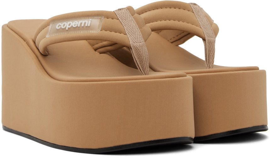 Coperni SSENSE Exclusive Beige Wedge Sandals Coperni