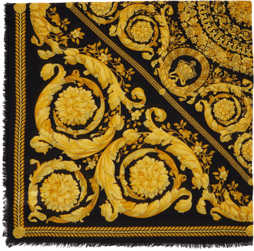 Versace Black Barocco Scarf Versace