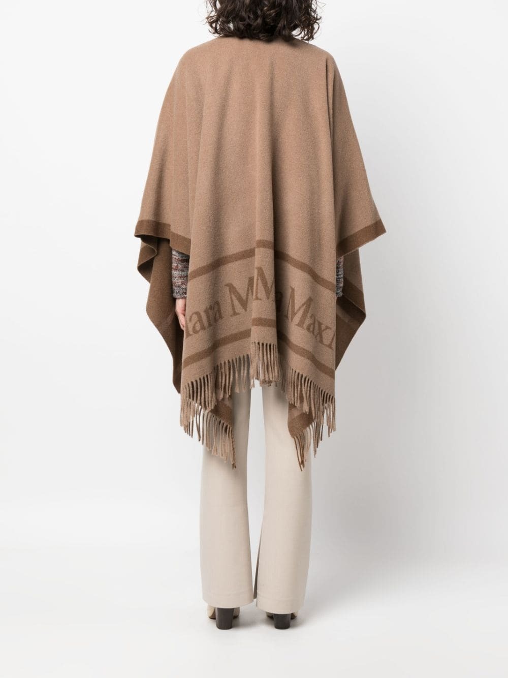 MAX MARA - Logo Wool Cape Max Mara
