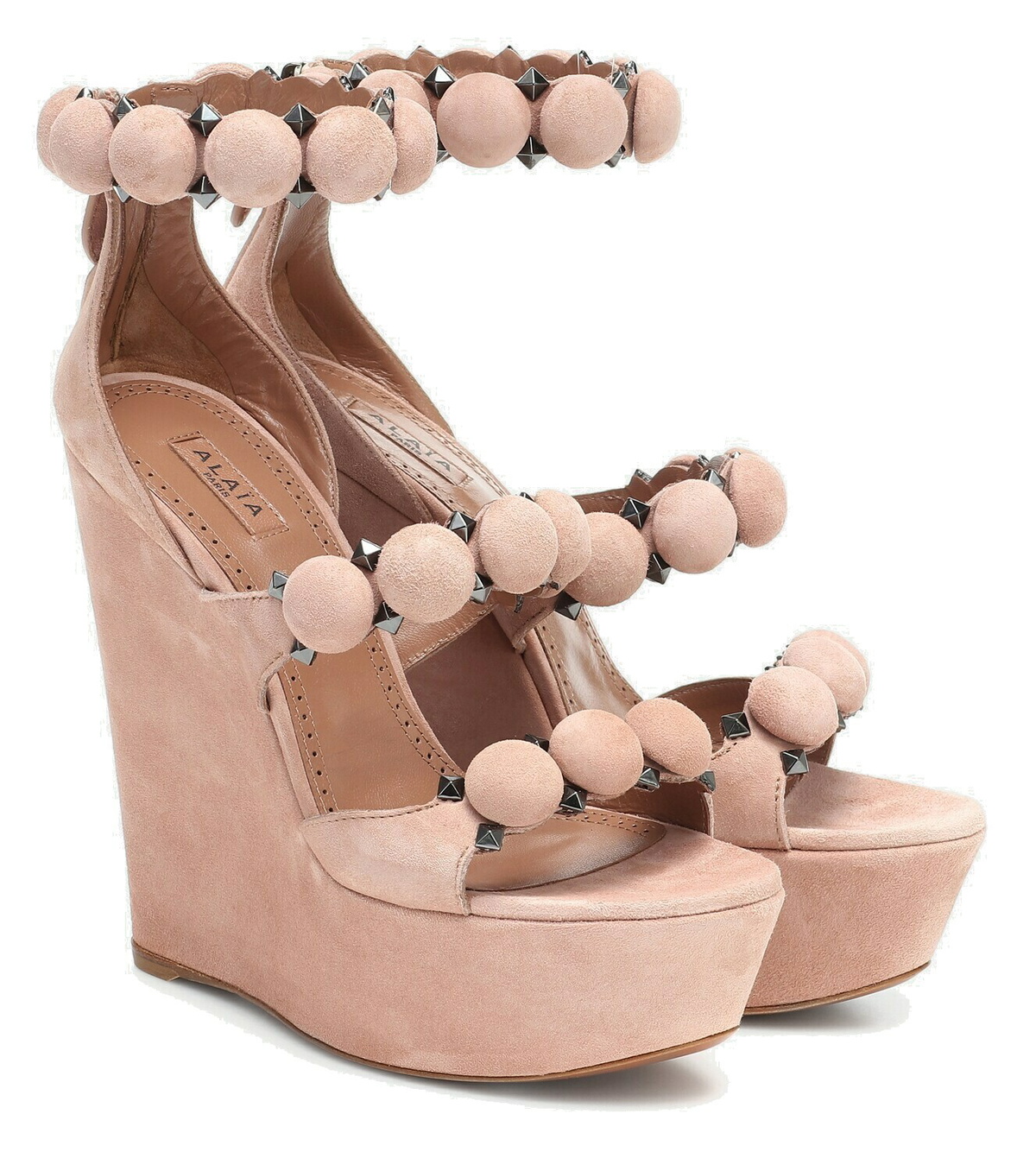 Alaïa Bombe suede wedge sandals ALAÏA