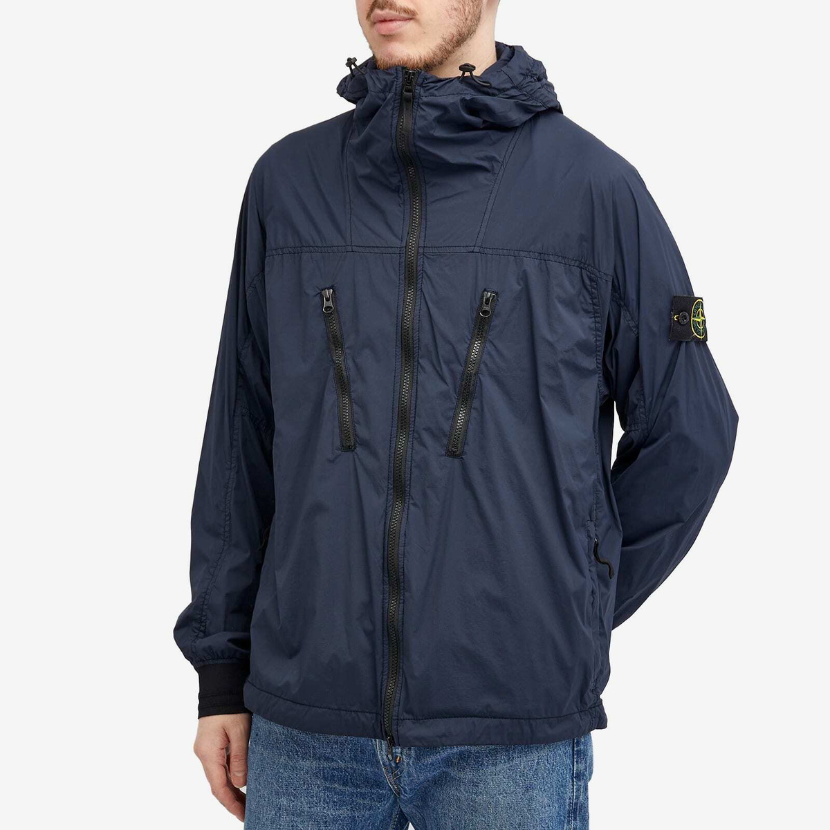 Stone Island Men's Skin Touch Nylon-TC Packable Jacket in Navy Stone Island