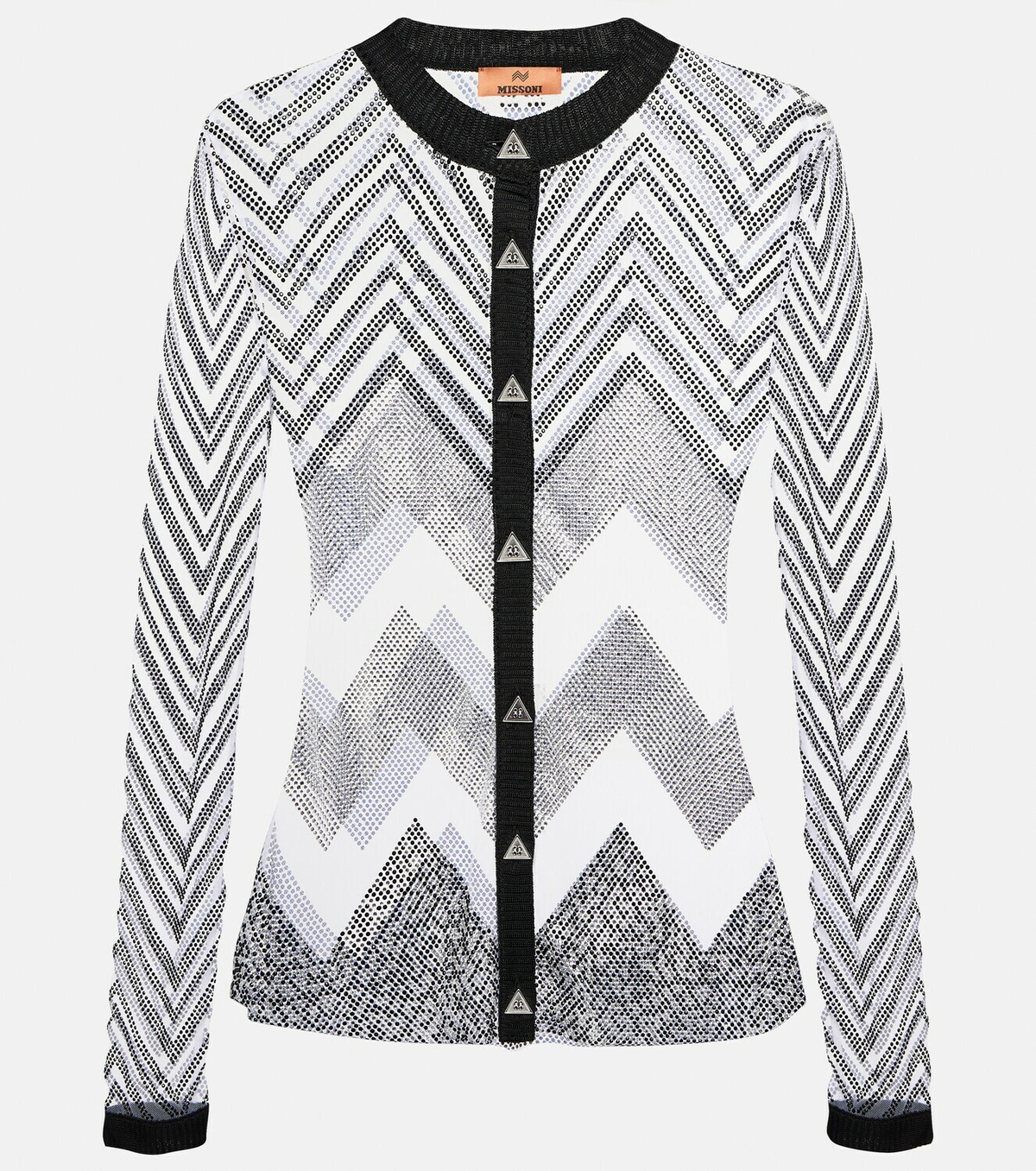 Missoni Zig-zag crystal-embellished cardigan Missoni