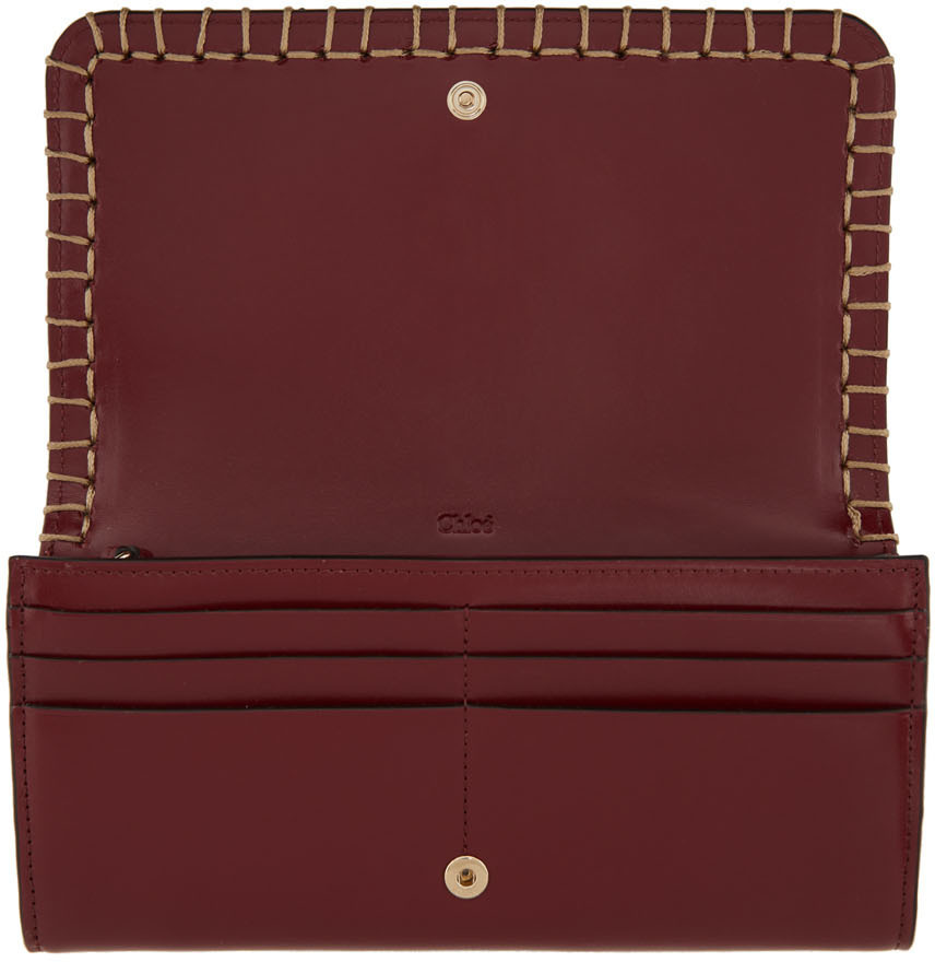 Chloé Burgundy Long Alphabet Wallet Chloe