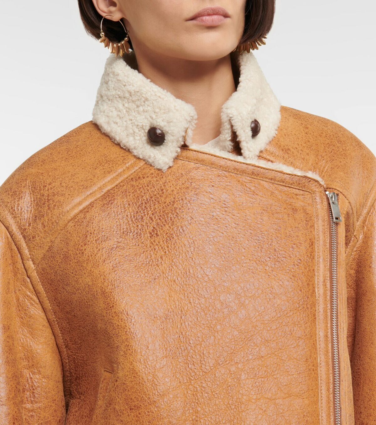Marant Etoile Apstya leather and shearling jacket Isabel Marant Etoile
