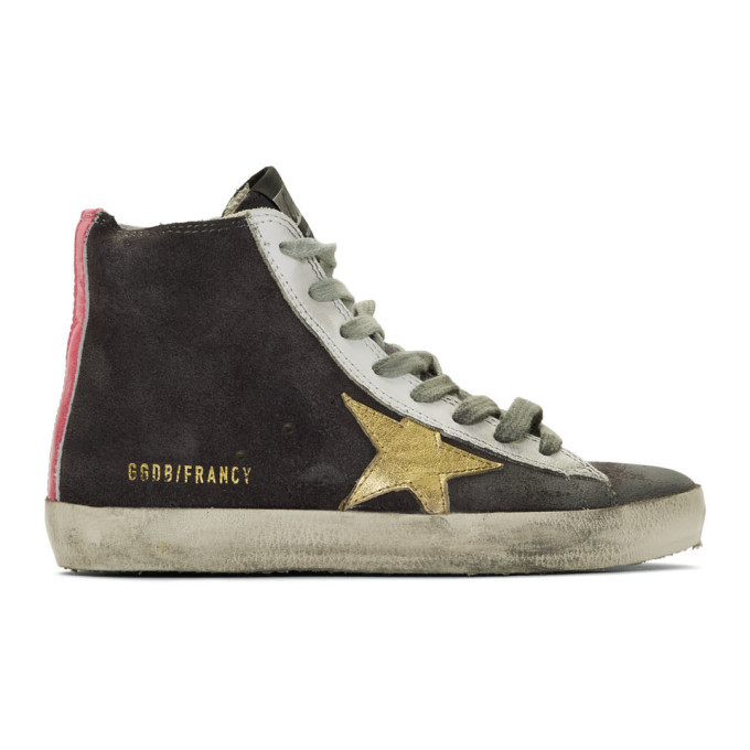 Golden Goose Grey and Gold Francy Sneakers Golden Goose Deluxe Brand